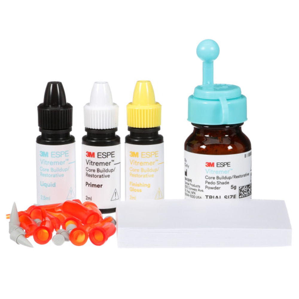 KIT IONOMERO DE VIDRO VITREMER PO A3 + LIQUIDO + PRIMER + GLAZE - 3M ...